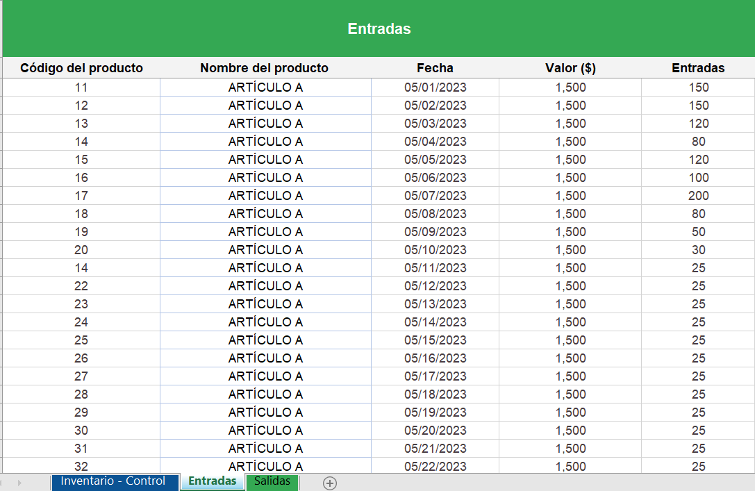 Guía para hacer un inventario en Excel [+Plantilla]